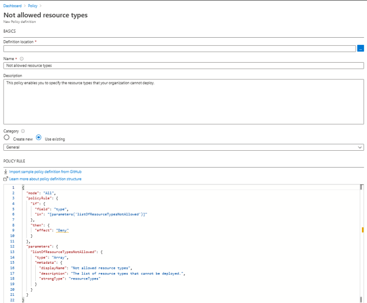 Azure Policy to Deny Creation of All Resources – DaRaw Techie